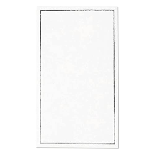 100 Pack Name Cards for Table Setting, Tent Place Cards with Silver Foil Border for Wedding, Banquets, Events, Reserved Seating Dinner Place Cards Blank (3.5 x 2 In)