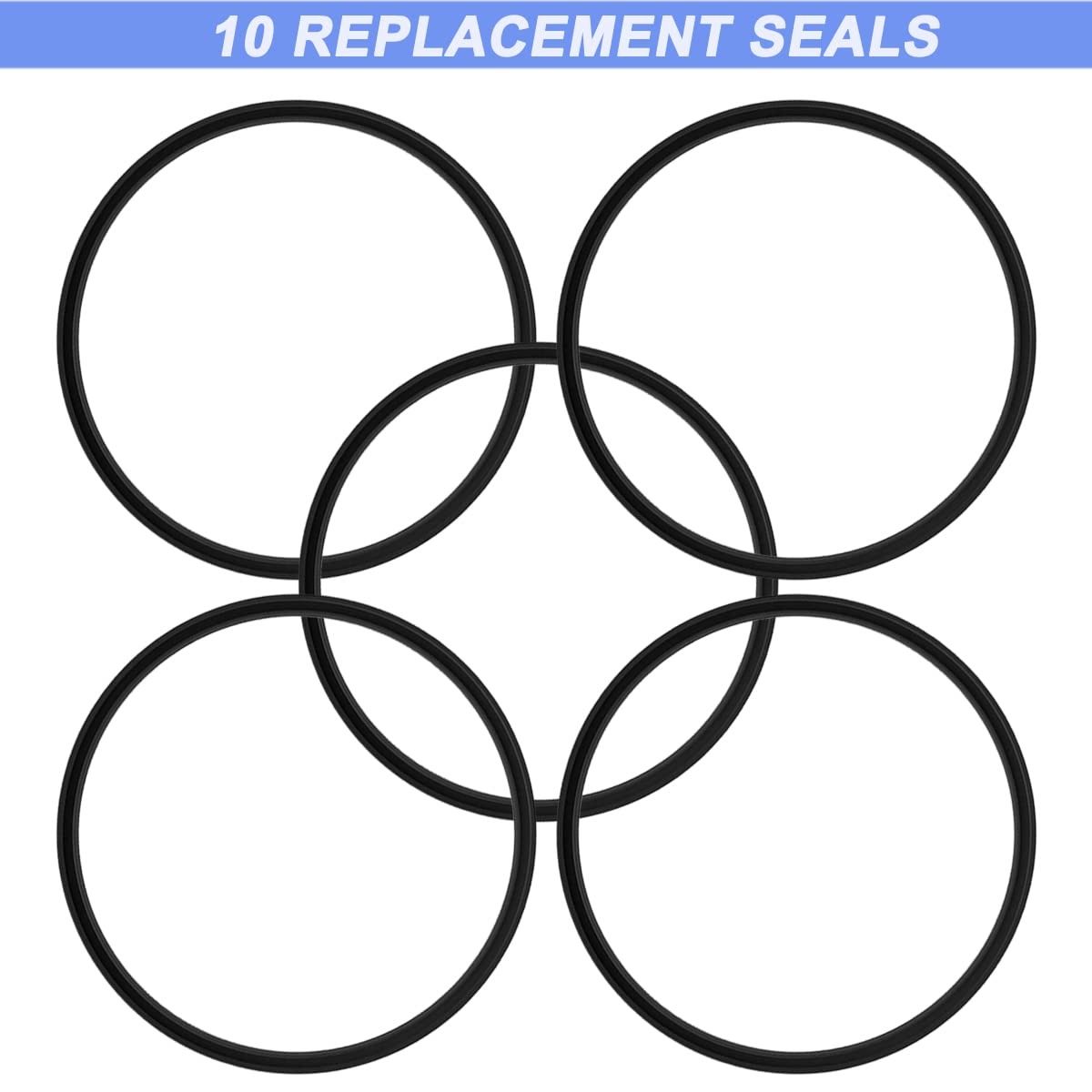 10 Pcs Replacement Gasket Rubber Lid Seals Compatible with 16 & 20 oz Contigo Snapseal Byron Travel Mug Ring, Silicone Leak-Proof Replacement Part for Contigo Coffee Travel Tumbler, Black