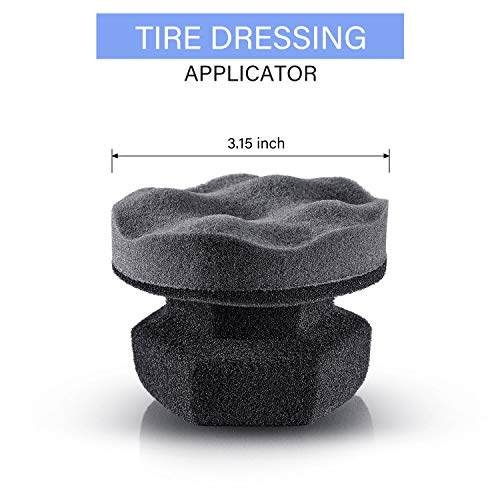 3 Pieces Tire Shine Applicator Tire Dressing Applicator Pads Tire Sponge Applicator Foam Tire Gel Wet Applicator Car Detailing Reusable Cleaning Supplies for Tire Shine (Gray,3.15 Inch)