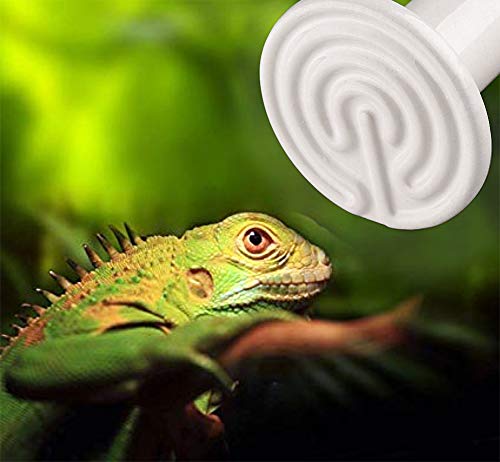 2 Pack 100W White Infrared Heat Lamp Bulbs, Ceramic Heatting Emitter Brooder Coop Pet IR Lamp Bulbs for Reptile Like Snake, Tortoise so on, No Light