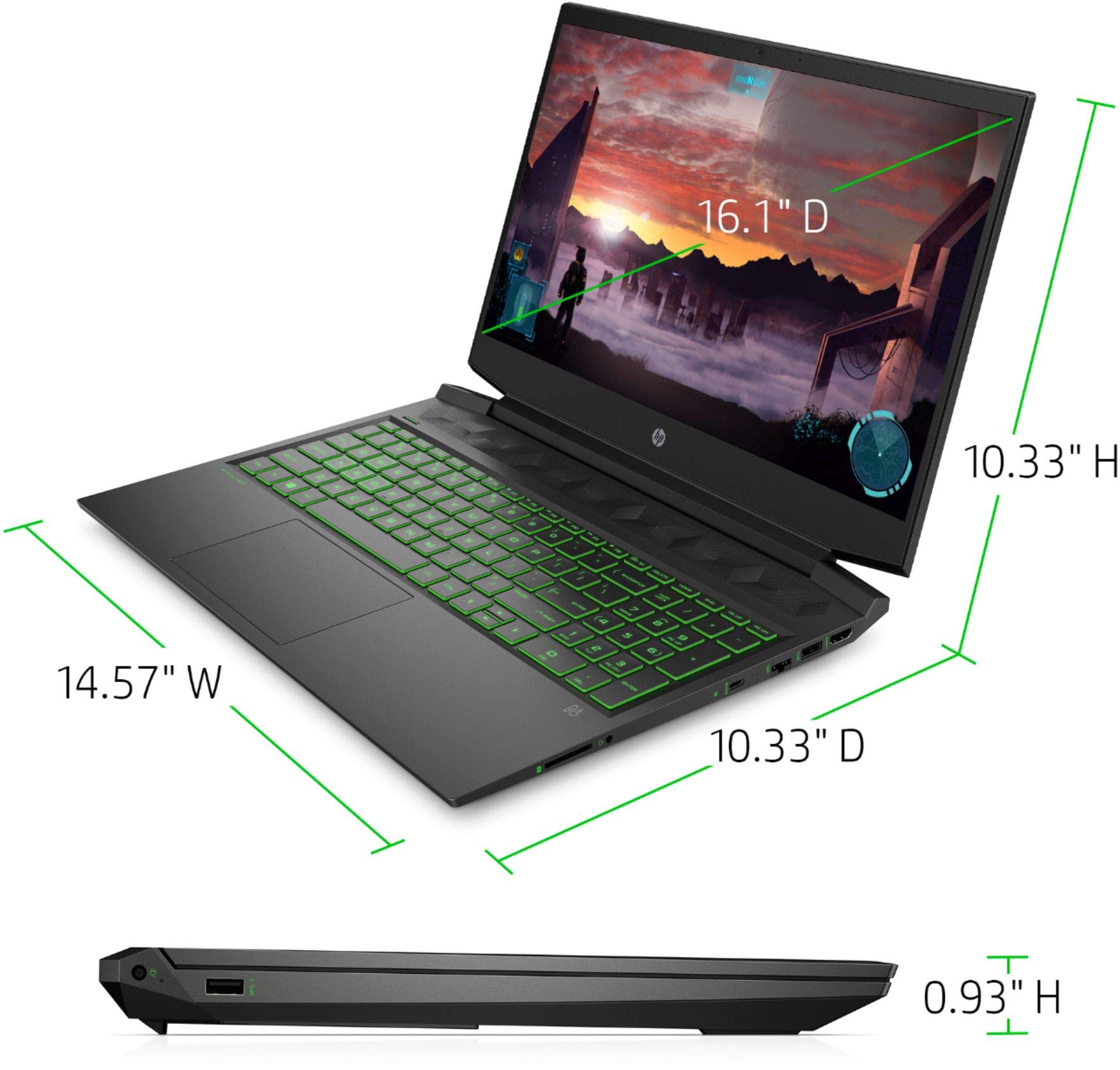 2020 HP Pavilion 16.1 FHD 144Hz IPS Gaming Laptop | 10th Gen Intel Core i7-10750H | 32GB RAM | 1TB SSD | NVIDIA 1650Ti | Backlit Keyboard | Windows 10 Home, Black