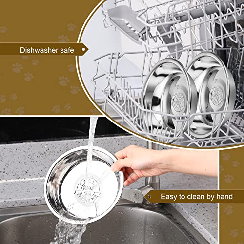 10 Pcs Shallow Cat Food Bowls 6.3 Inches Replacement Stainless Steel Cat Bowls Whisker Fatigue Relief Cat Bowls for Elevated Stand Metal Cat Dishes Basic Bowls for Cat Dishwasher Safe