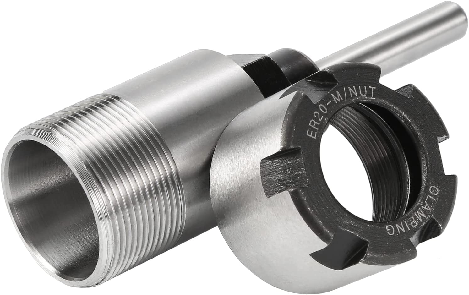 1/4 Inch Shank Router Bit Collet Extension Chuck Converter Adapter, Convert 1/2-Inch & 1/4-Inch Shank Bits with ER20 Spring Collet, Router Collet, ER20 M Type Collet Chuck Wrench Spanner -(Pack of 5)