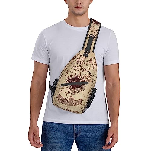 1itt1eHub Beige Sling Bag Sling Backpack Crossbody Chest Bag Daypack for Hiking Travel Women and Men