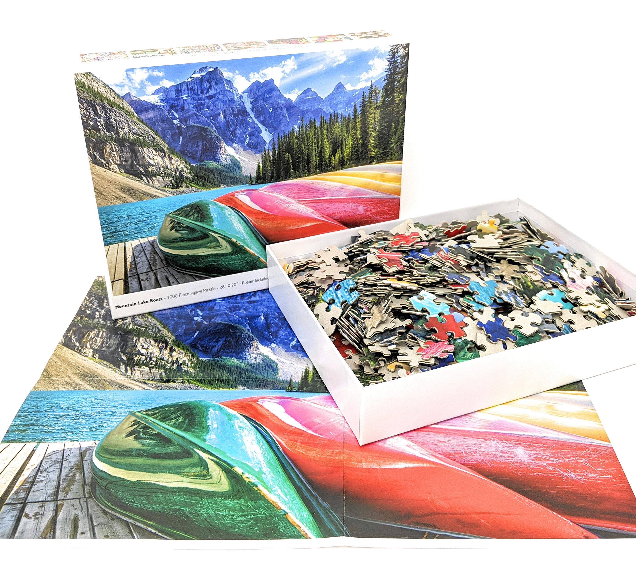 1000 Piece Puzzle for Adults: Mountain Lake Boats Jigsaw Puzzle