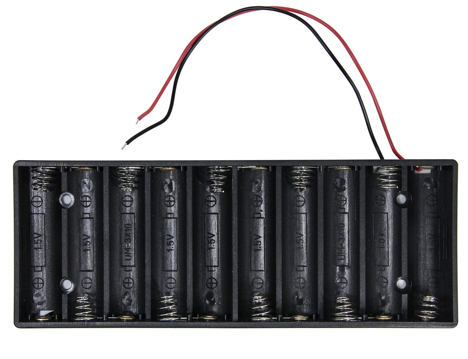 12v aa Battery Holder, 10 AA Battery Holder with Wire Leads 1.5V for LED Lights