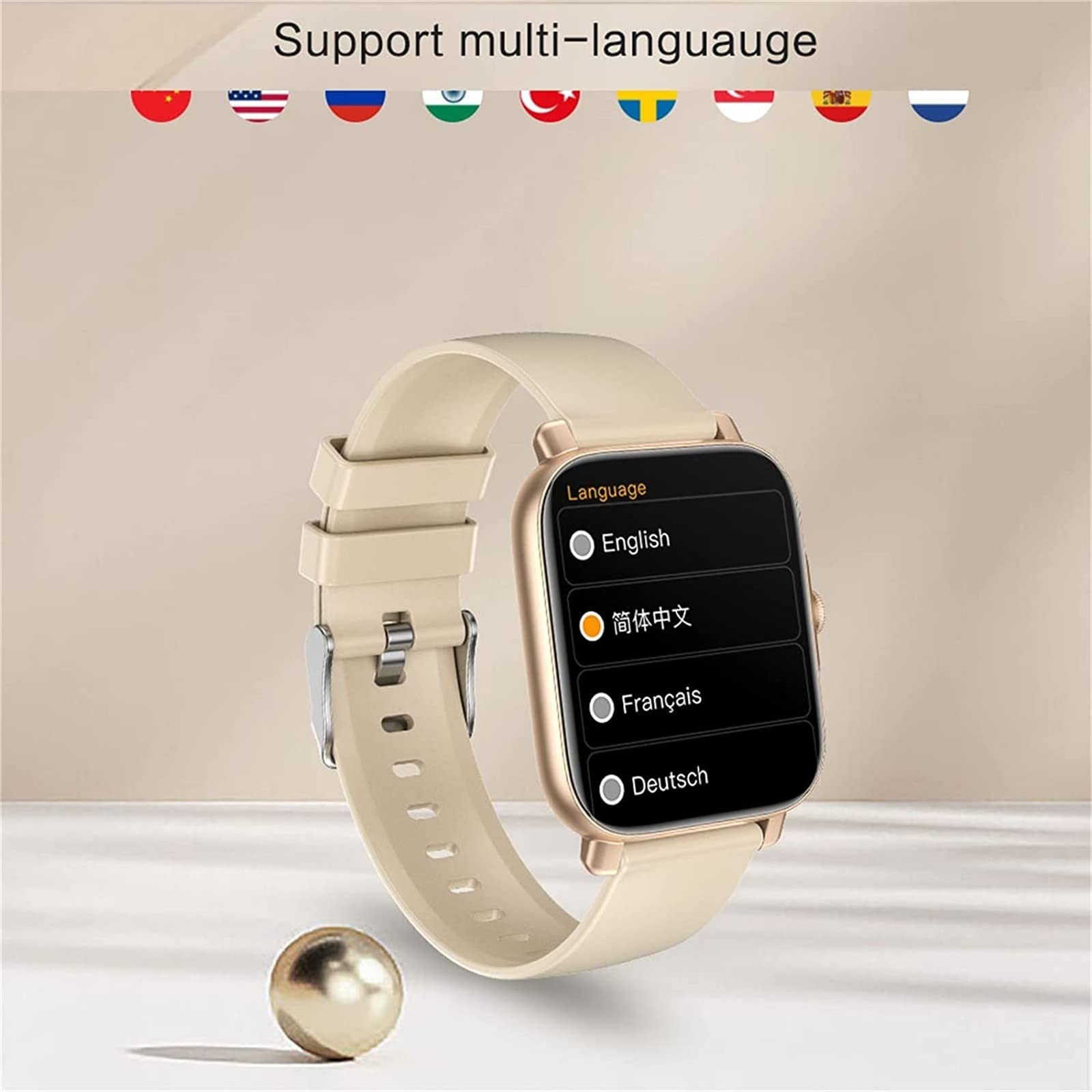 1.69 Inch Smart Watch with Call Function for Android and iOS Phone Waterproof Watch Heart Rate Blood Oxygen Blood Pressure Sleep Monitor Pedometer Unisex