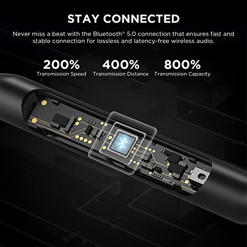 1MORE omthing Wireless Headphones, Bluetooth 5.0 Neckband Headphones,Earphones with Microphone for Sports, Premium Sound, 12H Playtime, Blue