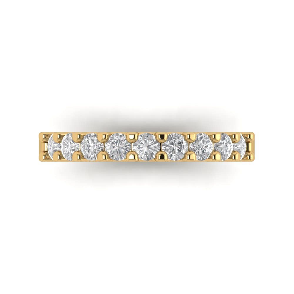 1.81 ct Round Cut Clear Simulated Diamond 14k Yellow Gold Stackable Wedding Engagement Designer Anniversary Ring Band Sz 11