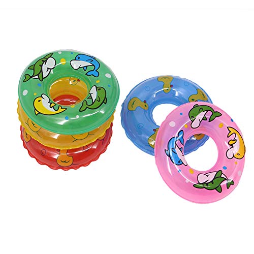 3.74 Inch Lizard Bearded Dragon Leopard Gecko Bath Collar Ring Swimming Rings Reptile Swim Life Jacket Float Ring for Leopard Gecko Anole Amphibians Cage Accessories Photo Shoot Toy (5 PCS)