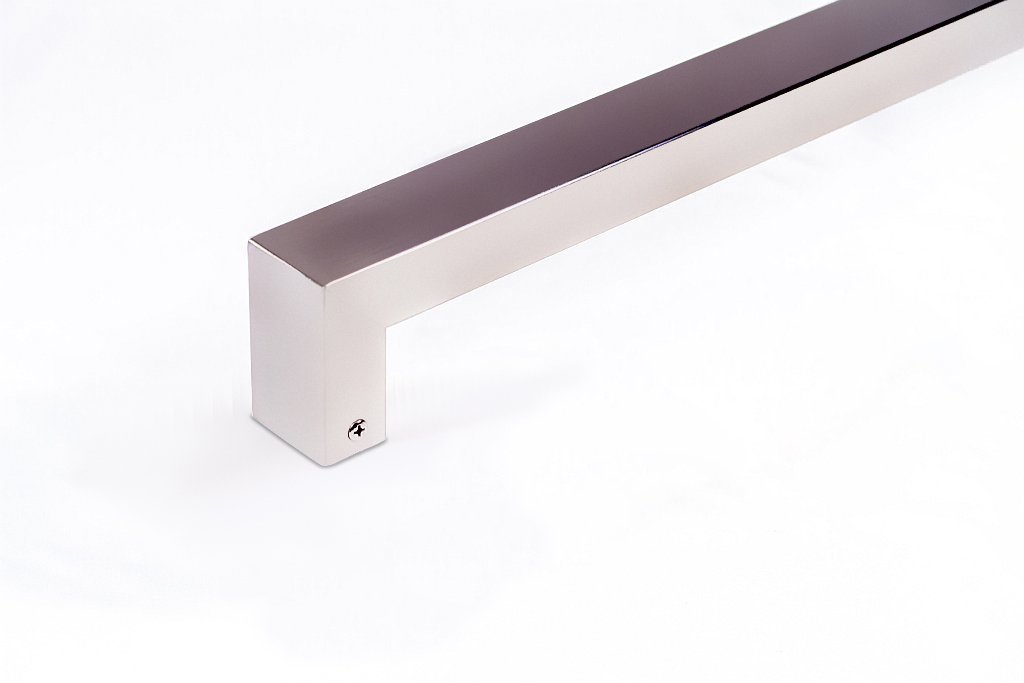 12 Inch Square Rectangle Flat Shape Stainless Steel Modern Contemporary Entry Door Handle Towel Bar Pull Shower Glass Sliding Barn Door Interior Exterior Door Pull Push Brush Nickel Satin Finish