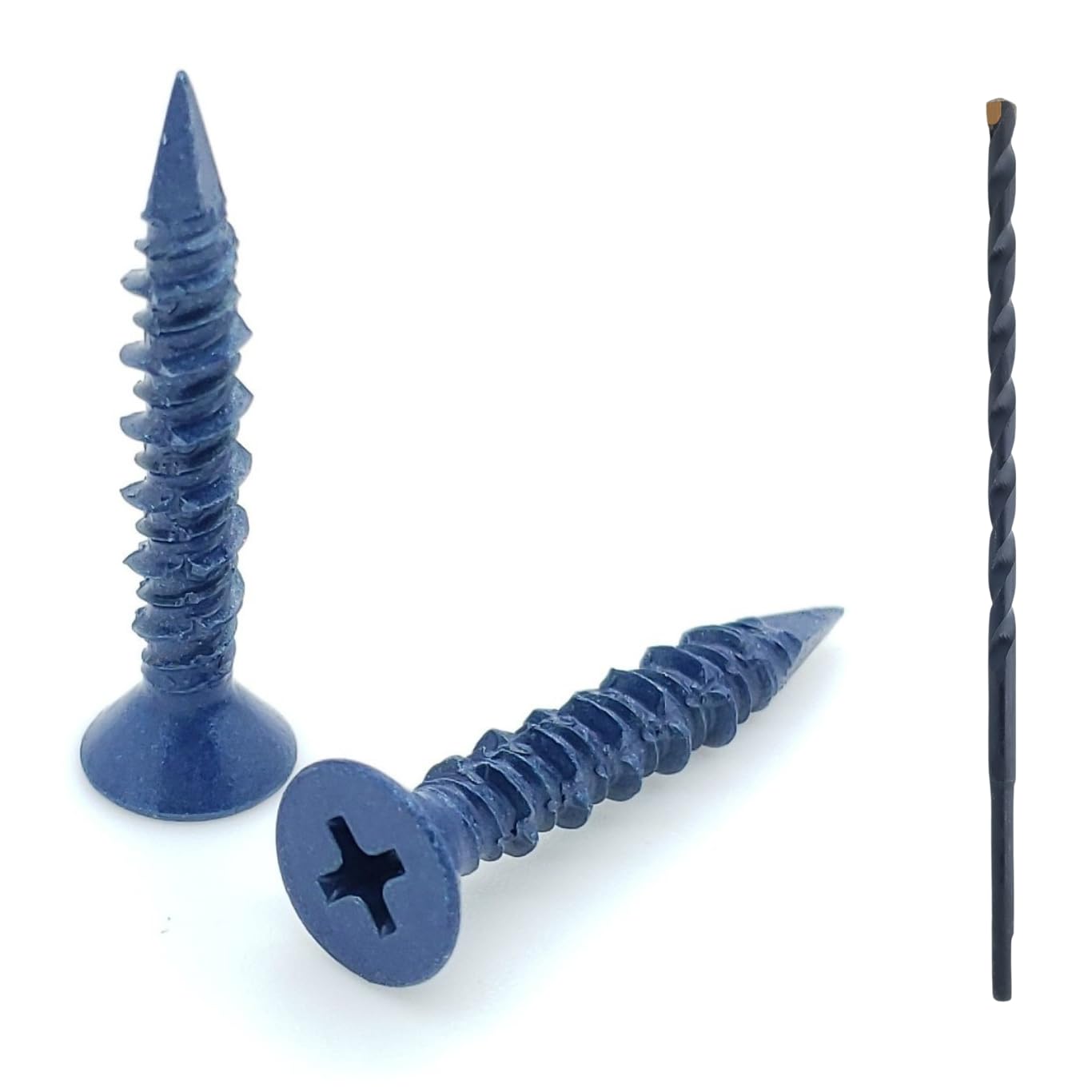 100 Qty 3/16 x 1-1/4 Flat Head Phillips Diamond Tip Concrete Screws to Anchor Masonry, Block & Brick (BCP480)