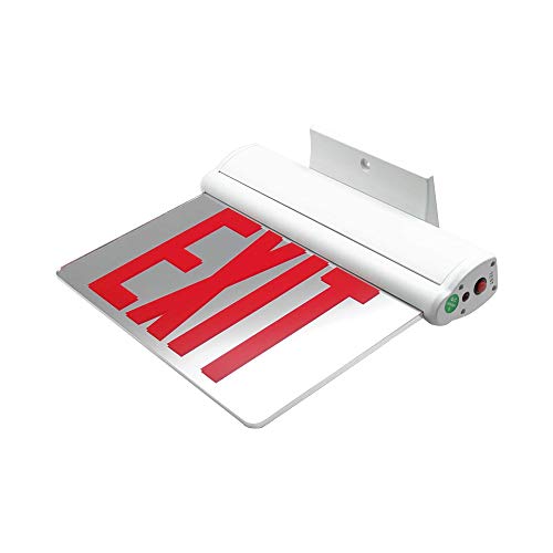 AH Lighting Edge Lit LED Emergency Exit Sign Red with 3.6V Nickel Cadmium Rechargeable Battery Backup, 3W Max Power Consumption, UL-94V-0 Flame Rating, Fire Resistant Thermoplastic ABS Housing