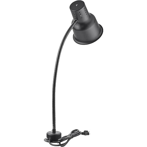 24" Commercial Heat Lamp โ Flexible Stainless Steel Single arm Bulb Warmer for Kitchen & Restaurant, HL24SS, 120V, 250W (Black)