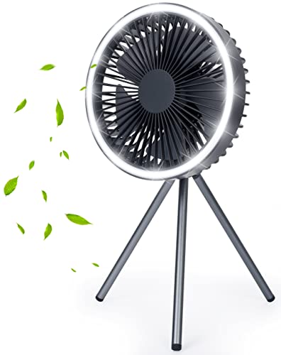 10000mAh Rechargeable Fan Portable – Desk Fan, Portable Camping Fan with LED Lantern Desktop Table Cooling Fans Cordless Quiet RV Small Tent Battery Powered Fan for Camping, Portable Fan for Travel