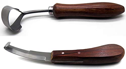 2 Pcs Veterinary Horse Hoof Double Edge & Swiss Knife 8" Premium Instruments