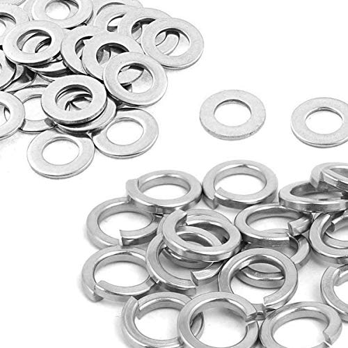 10pcs M8X25mm Stainless Steel Hex Head Screws Bolts-No Slot Stainless Steel Hex Head Machine Screw(with Flat Washer & Split Lock Washer & Hex Nuts)