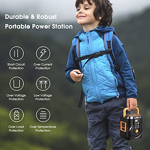111Wh Portable Power Station, Takki Camping Solar Generator Power Bank with AC Outlet USB DC Port, Portable Charger Battery Pack for Fan, Camping, Laptop, School, Home, Emergency Backup