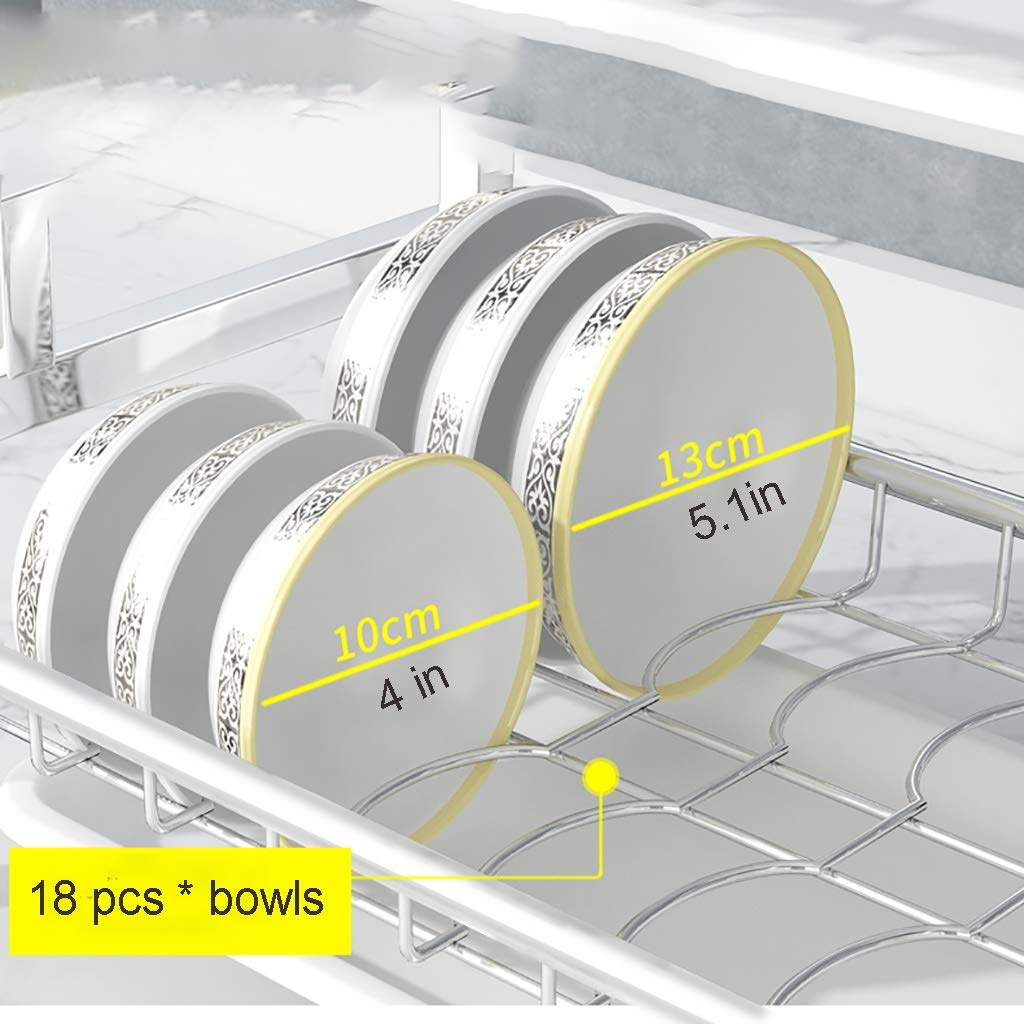 2-Tier Dish Rack, Colture Stainless Steel Dish Drying Rack with Utensil Holder and Drain Board Wine Glass Holder Easy-Storage Rustproof Kitchen Counter Dish Drainer Rack Organizer, Silver