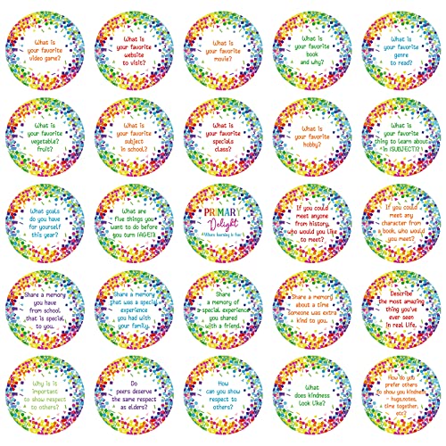 100 Pcs Morning Meeting Questions Cards Elementary Classroom Conversation Starter Chips for Primary Students Classroom Icebreaker Discussion CardsĀ for Learning Vocabulary Improve (Fresh Style)