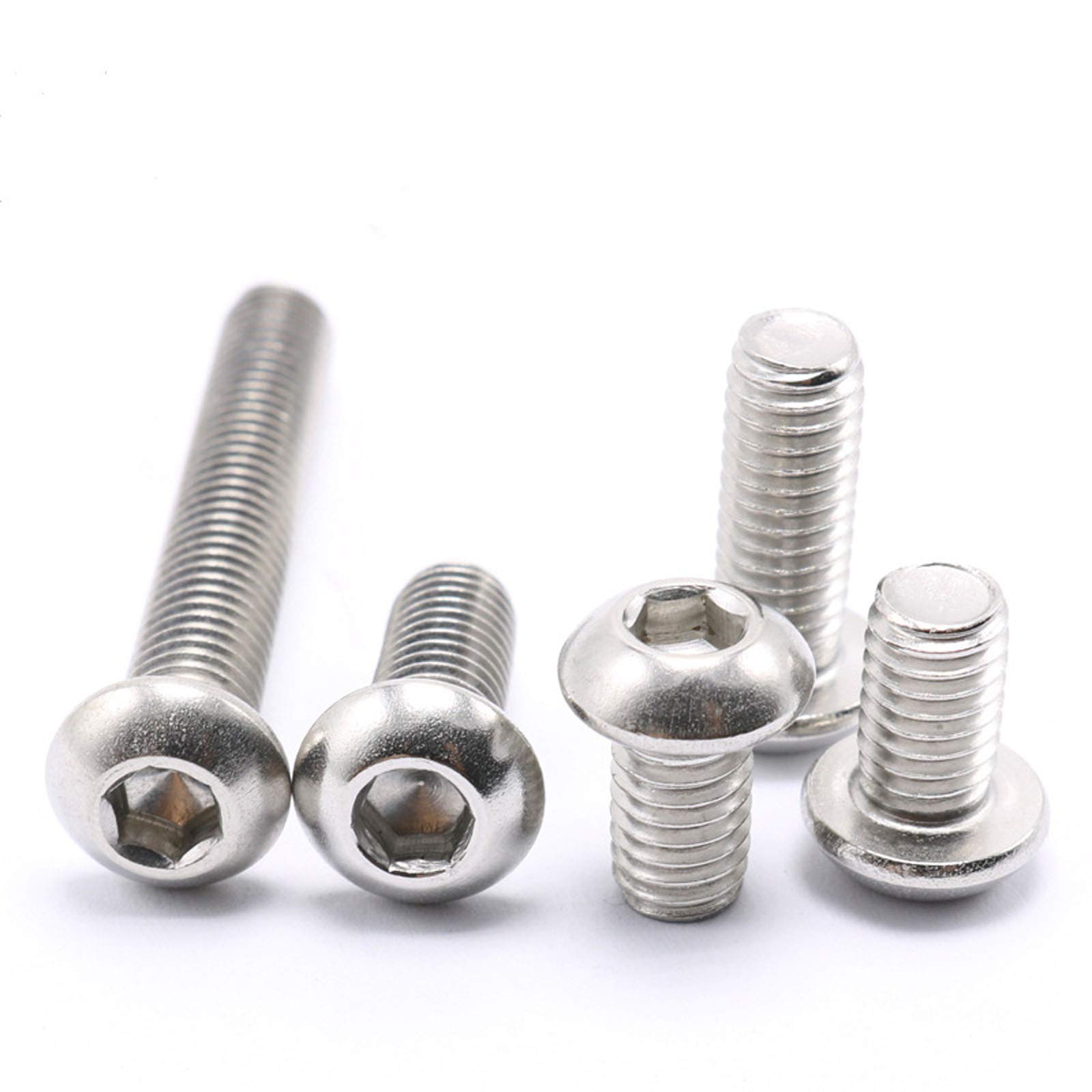 50 Pcs M3-0.5x10mm Button Head Socket Cap Screws, Stainless Steel 18-8 (304), Bright Finish, Fully Threaded, Allen Hex Button Head Screws (50 Pcs M3-0.5x10mm)