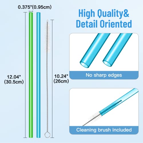 10 Pack Colorful Replacement Straws Compatible with Stanley 40oz Cup Tumbler, 4PCS Silicone Spill Proof Stoppers and Silicone Boot