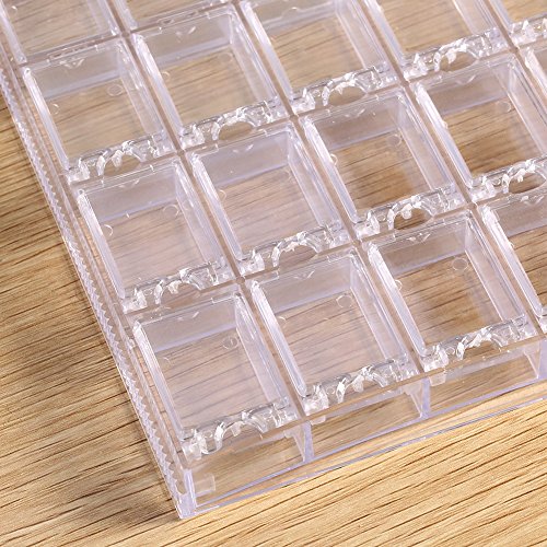 20 Grids Bead Storage Box Organizer, Transparent Acrylic Nail Art Decorations Container Rhinestone Beads Diamond Case for Crafts with Dividers, Clear Plastic DIY Art Crafts Nail Diamonds