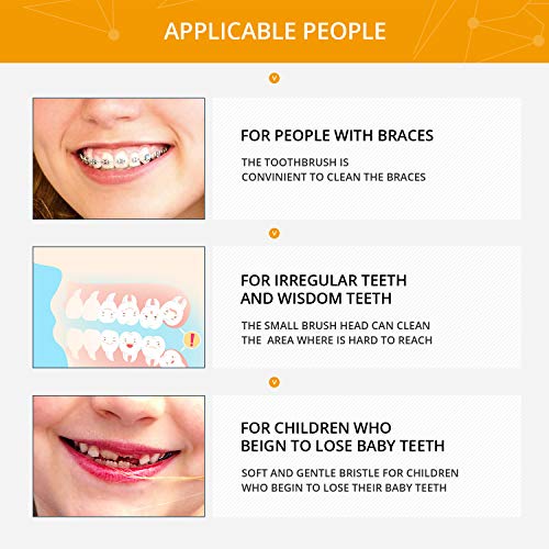 12 Pieces Tufted Toothbrush End-Tuft Tapered Trim Toothbrush Soft Trim Toothbrush Single Compact Interdental Interspace Brush