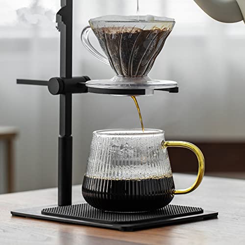 15 Oz Glass Coffee Mugs Set of 2,Glass Coffee Cups with Lids and Spoon,Clear Coffee Mug for Hot Beverages and Cold,Ice Coffee,Tea,Cereal, Milk,Cappuccino,Latte,Dishwasher and Microwave Safe.