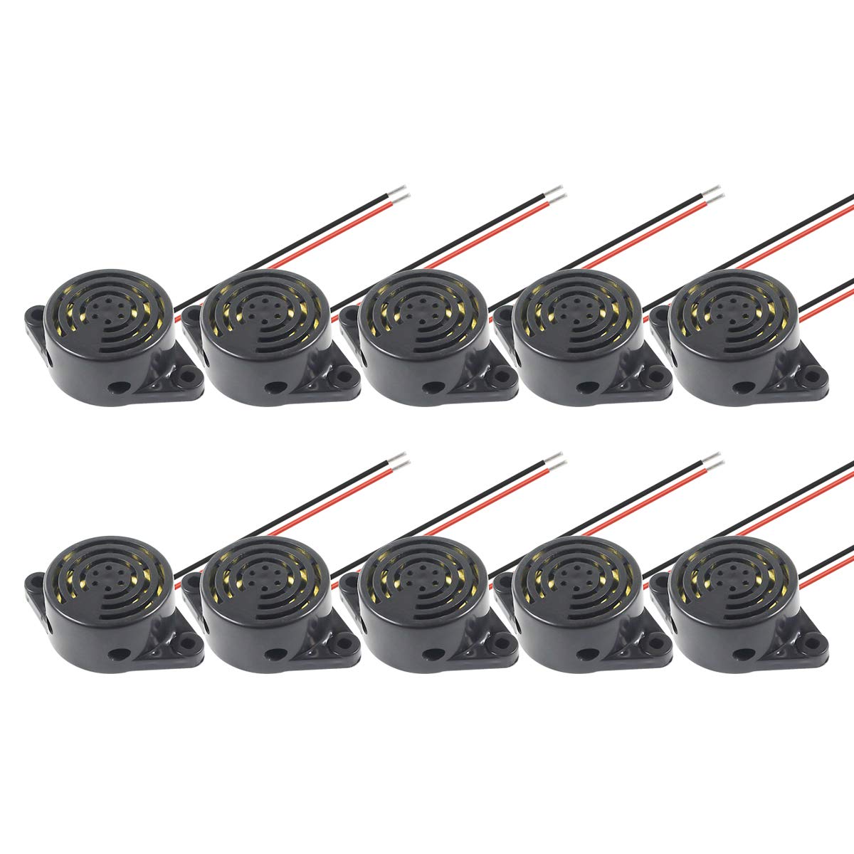 10PCS SFM-27 DC 3-24V Alarm Siren Electronic Piezo Active Buzzer, 95dB High Decibel Continuous Beep Speaker for Arduino
