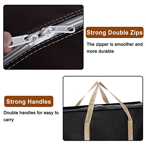 100L Large Storage Bag(3 Pack,Black),Large Moving Bags with Zippers & Carrying Handles, Storage Bags Storage Totes for Clothes, House Moving,77×55×24cm