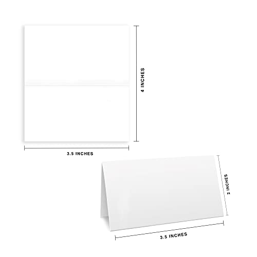 100 Pcs Premium Place Cards, Blank Place Cards - Textured Table Tent Cards Seating Place Cards for Weddings Banquets Dinner Parties 2 x 3.5 Inches