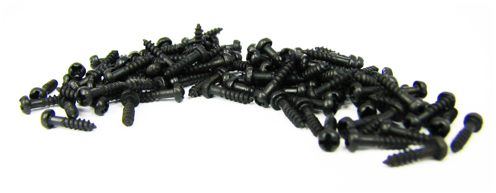 100pc. #2 x 3/8" (2x8mm) Black Phillips Round-Head Wood Screws - Great for Guitar Tuners/Machine Heads