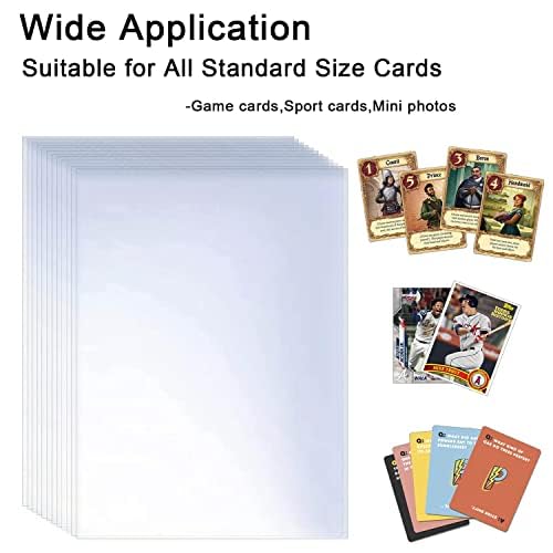 100 Pcs Soft Trading Card Sleeves, Top Loading Penny Card Sleeves for Standard Cards 2.5" X 3.5",Ultra-Clear Card Protector for Game Cards, Baseball,Sports Cards,Mini Photos