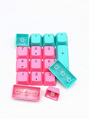 17 Keys Numeric Keypad Numpad Key Cap Number Pad PBT Doubleshot Backlit Keycaps OEM Height ANSI Layout for Cherry MX Switch Gaming 60% 87 104 108 Mechanical Keyboard (Miami NO.1)