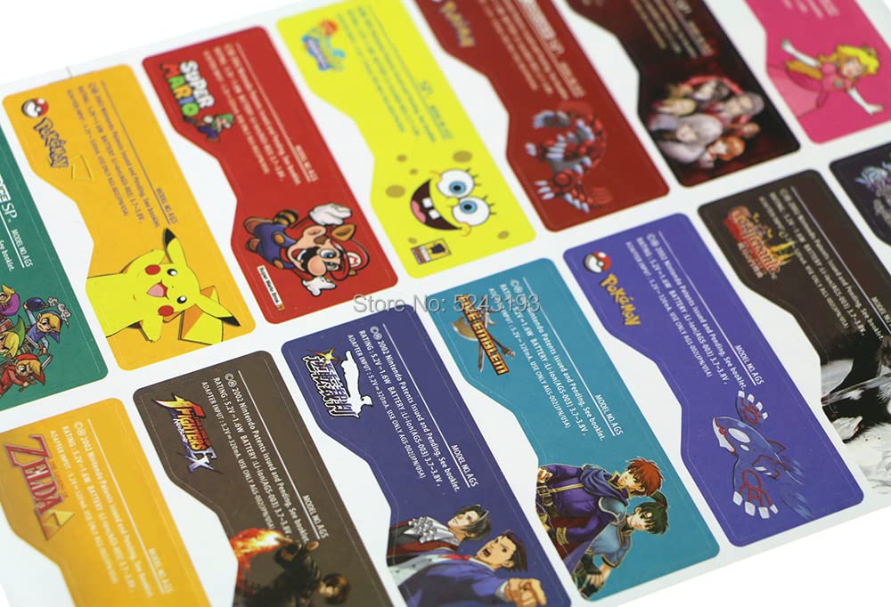 14 Pcs Back Tag Label Stickers Custom Design for Gameboy Advance SP GBA SP Console