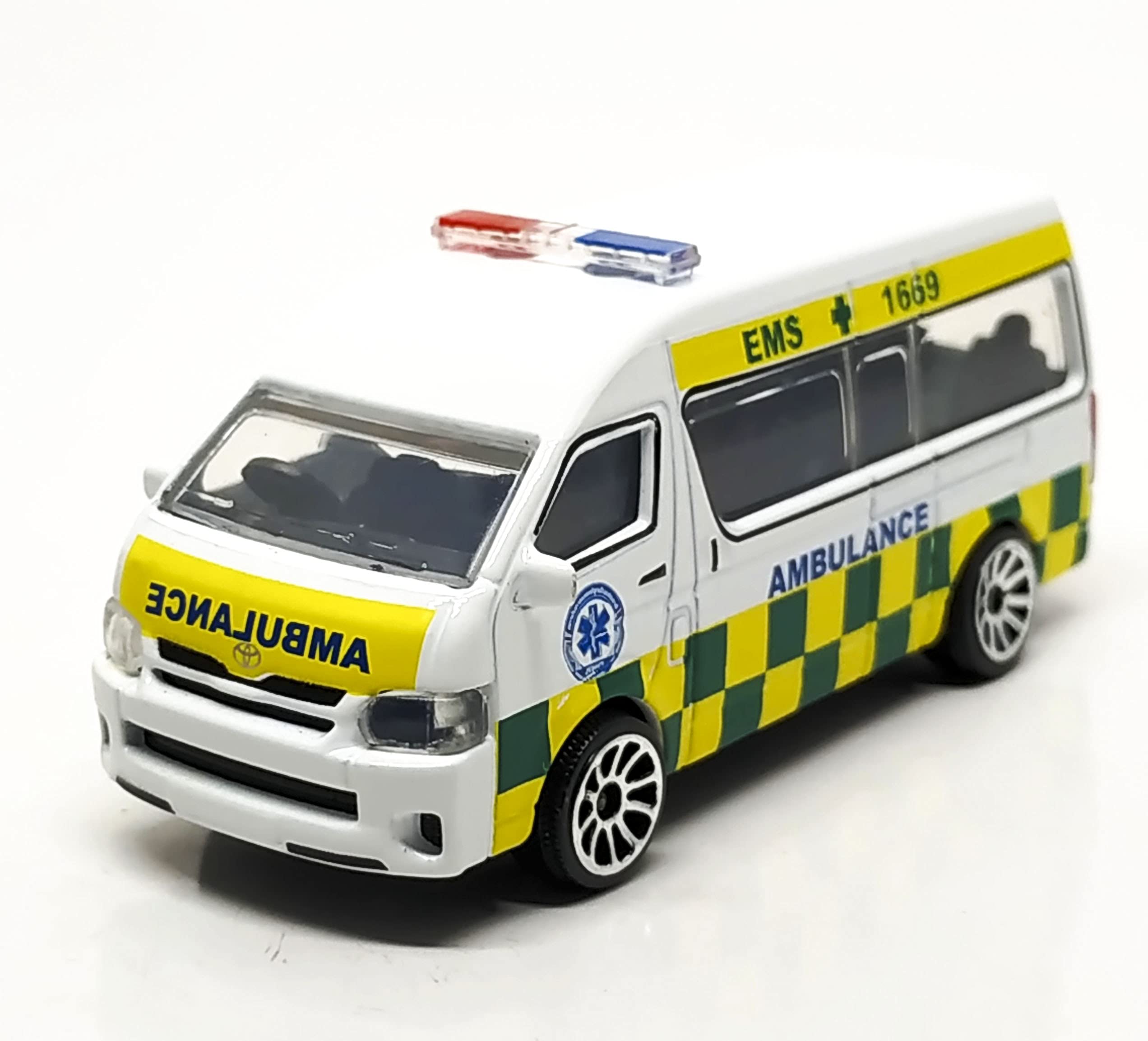 1/64 Model car Toys Majorette Hiace - Thai Ambulance EMS 1669 - White (1/69, 3 inches) 5U no Package
