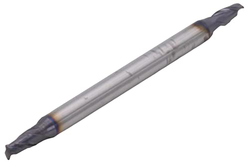 10 pcs Solid Carbide End Mills, Square Nose, Double End, TiAlN Coated, 3/32" Mill Diameter, 3/16" Length of Cut, 1-1/2" Overall Length, 2 Flute, Center Cutting