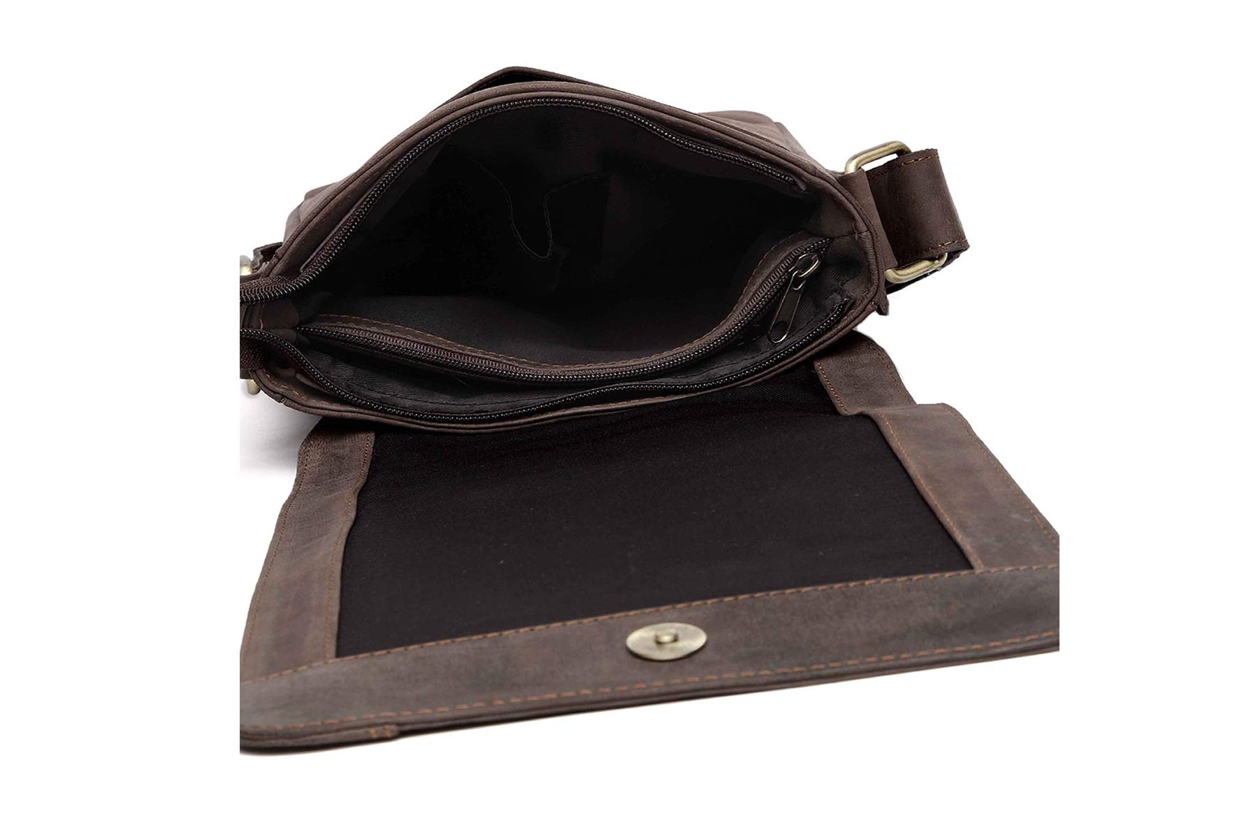 10" Inches Genuine hunter Leather Cross Body Shoulder Bag Handmade Purse