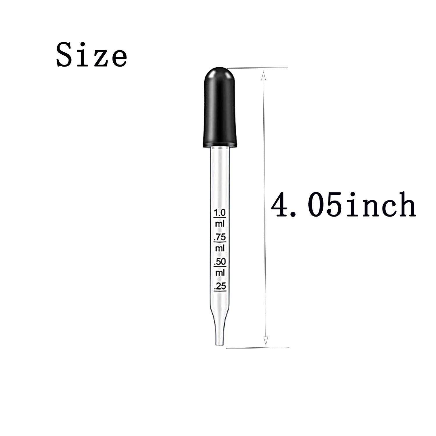 20pcs 1ml Glass Dropper,Essential Oil Dropper Pipette, Straight-Tip Calibrated Glass Medicine Dropper.