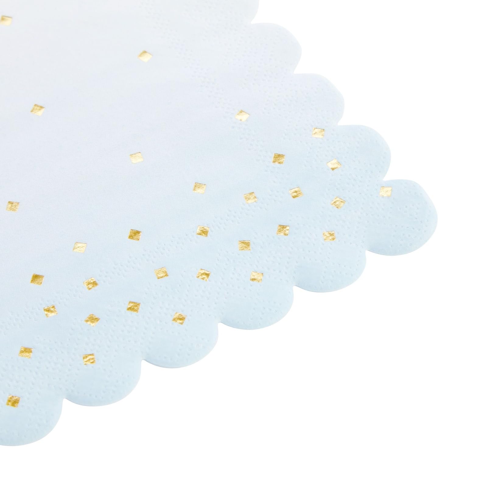 100 Pack Cocktail Napkins for Girl Baby Shower, Wedding, Birthday Party (5 x 5 in, Ombre Blue)