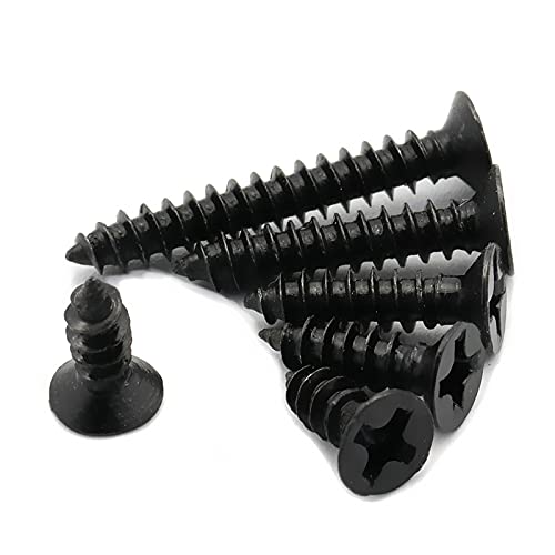 100pcs Self Tapping Screws M1.7 M2 M2.3 M2.6 M3 Laptop Screws Computer Screws Small Philips Pan Head Black Carbon Steel DUO ER (Length : 8mm, Size : M2)