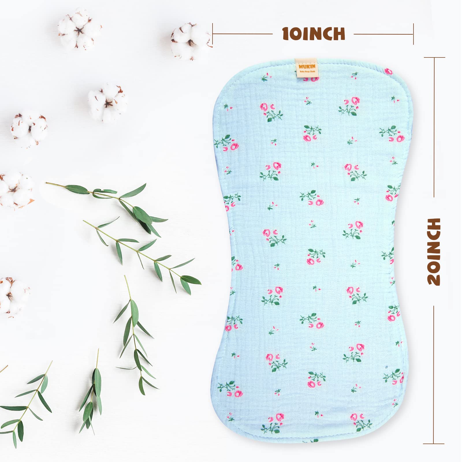 MUKIN Baby Burp Cloths Perfect for Newborn Burping Cloths/Burp Bibs 4 Pack Burping Rags for Boys and Girls