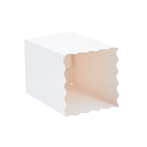 100 Pack Mini Popcorn Containers for Party Supplies, Bulk White Treat Boxes with Scalloped Edges for Movie Night Decorations (3 x 4 In)