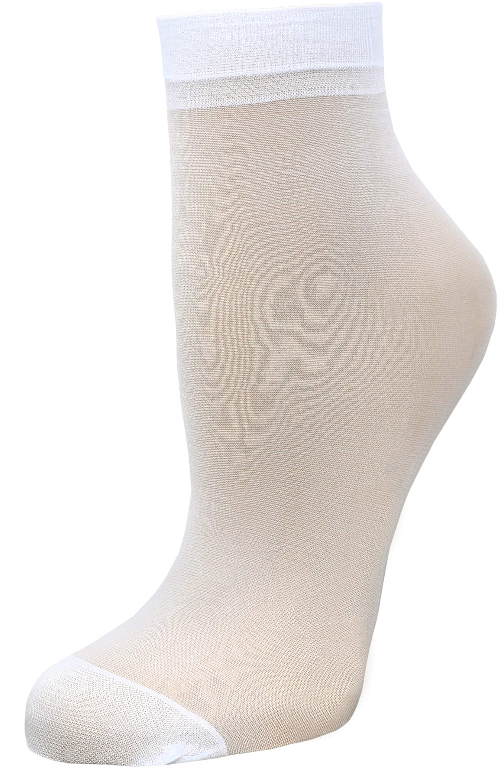 10 Pairs Women's Soft Ankle High Sheer Socks Hosiery (10Pairs White)
