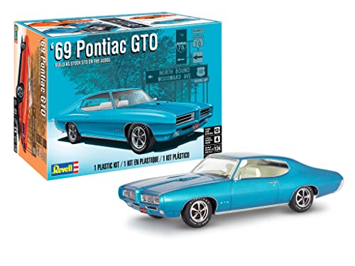 Level 4 Model Kit 1969 Pontiac GTO 2-in-1 Kit 1/24 Scale Model by Revell