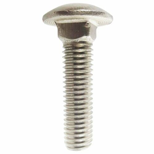 1/4-20 Carriage Bolts Stainless Steel (PKD) (Length (in.): 5) (Carriage Bolt Quantity: 10) (Add Finished Hex Nuts: 1/4-20 Qty 25) (Add Flat Washers: 1/4" Qty 25)
