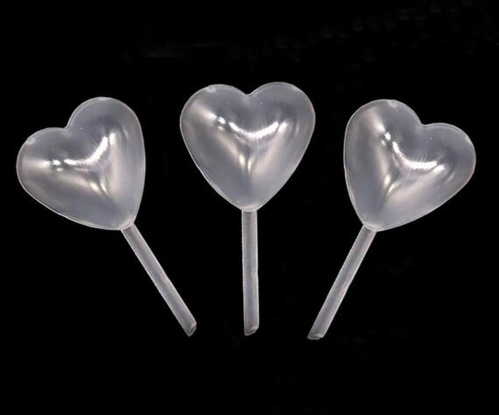 100Pcs 4ml Disposable Clear Plastic Jam Straw Pasteur Pipette Juice Squeeze Transfer Pipettes Dropper Mini Flavor Injector for Chocolate Strawberries Ice Cream Cakes (Love shape)