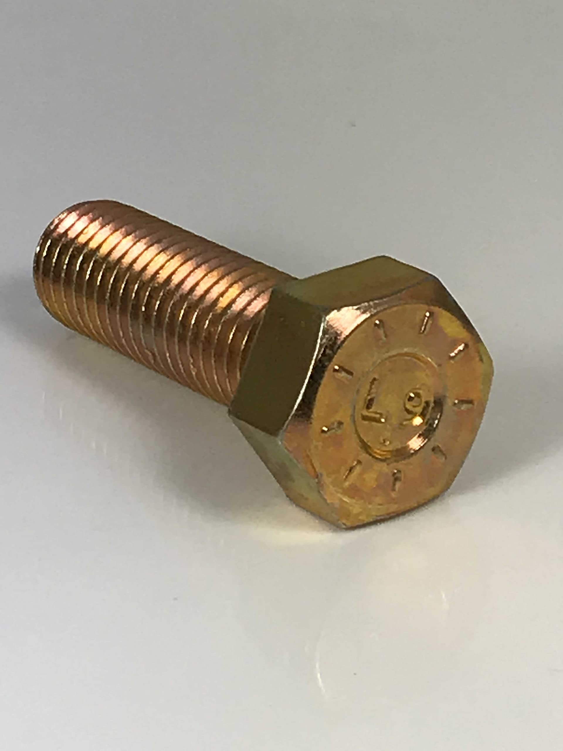 1/4-20 x 1 Hex Head Cap Screws, Alloy Steel Grade 9, Zinc Yellow Plating (Quantity: 100 pcs) - Coarse Thread UNC, Fully Threaded, Length: 1 Inch, Thread Size: 1/4 Inch