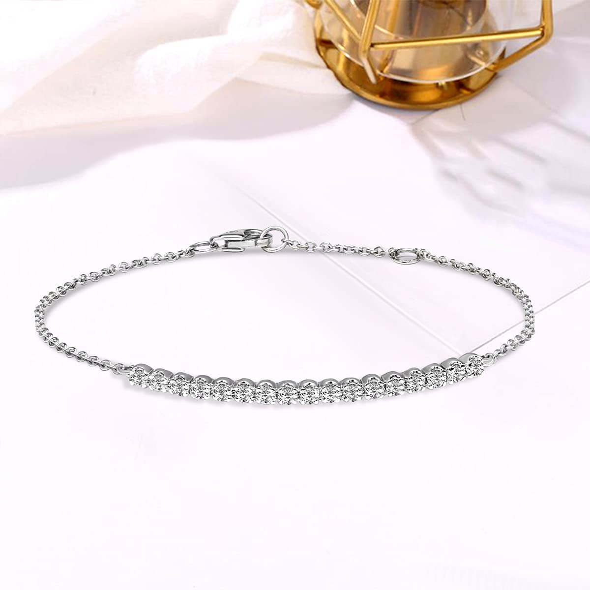 1/2 Carat | 14K White Gold | Lab Grown Half Tennis Diamond Bracelet GH-SI1 Quality IGI Certified Friendly Diamond Bracelet For Women